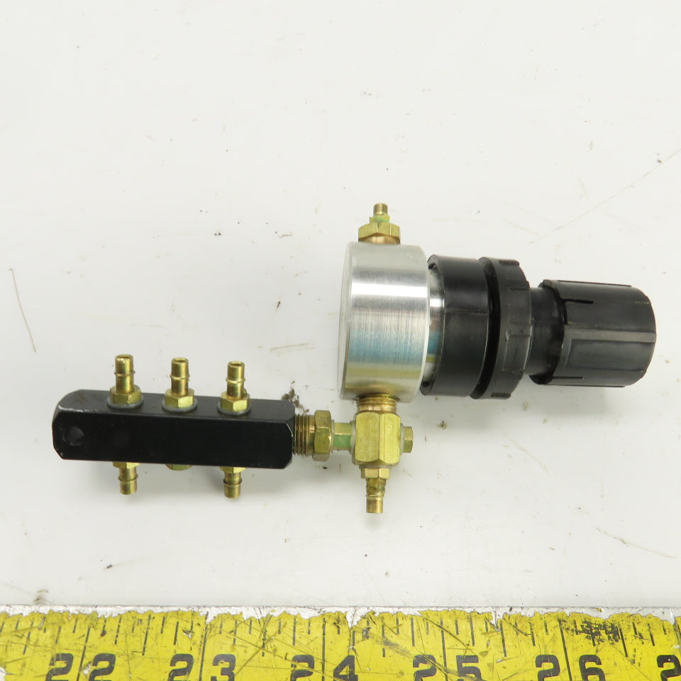 6 Port Air Distribution Manifold 4mm OD Ports W/ Manual Regulator ...