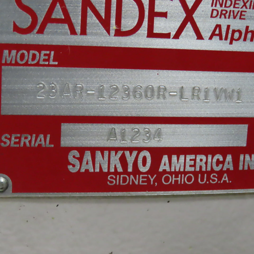 Sankyo 23AR-12360R Rotary Indexer 400VAC Servo 360° W/23TAD-350L Torqu ...