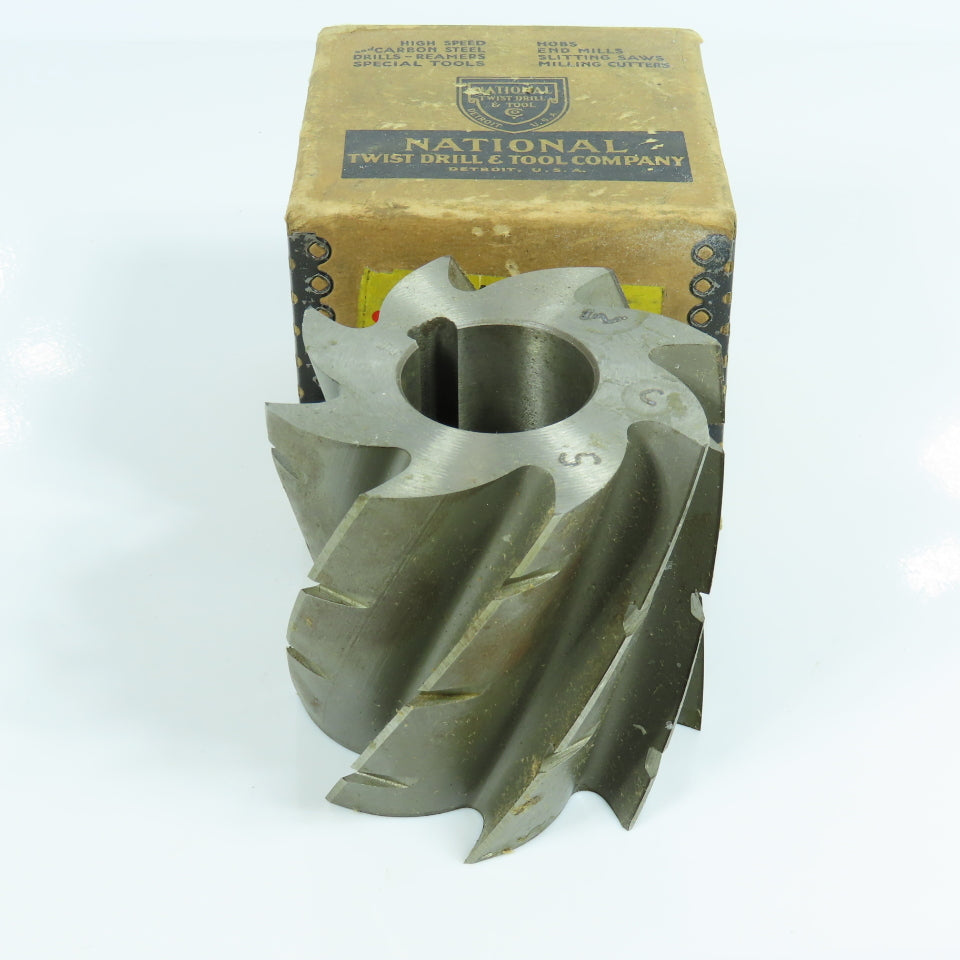 National Twist Drill 3" HSS 8 Flute 3" LOC Plain Milling Cutter 1-1/4 ...