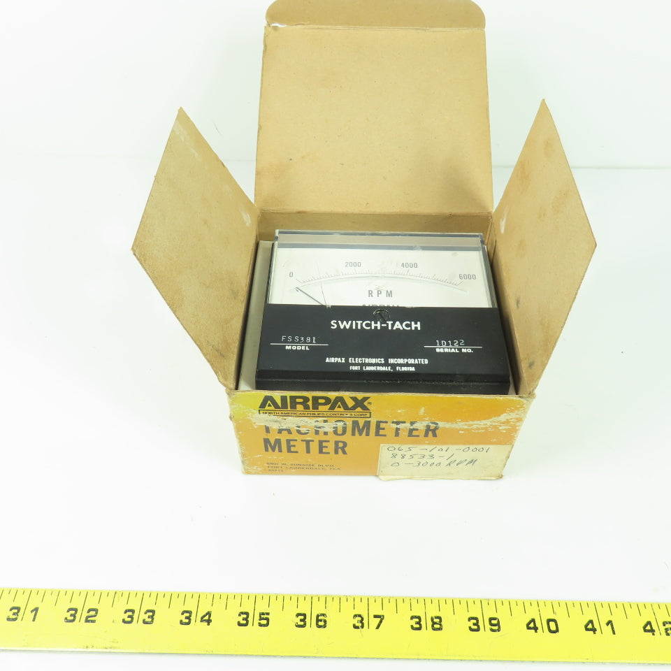 Airpax FSS381 Tachometer Meter 0-6000RPM – Bullseye Industrial Sales