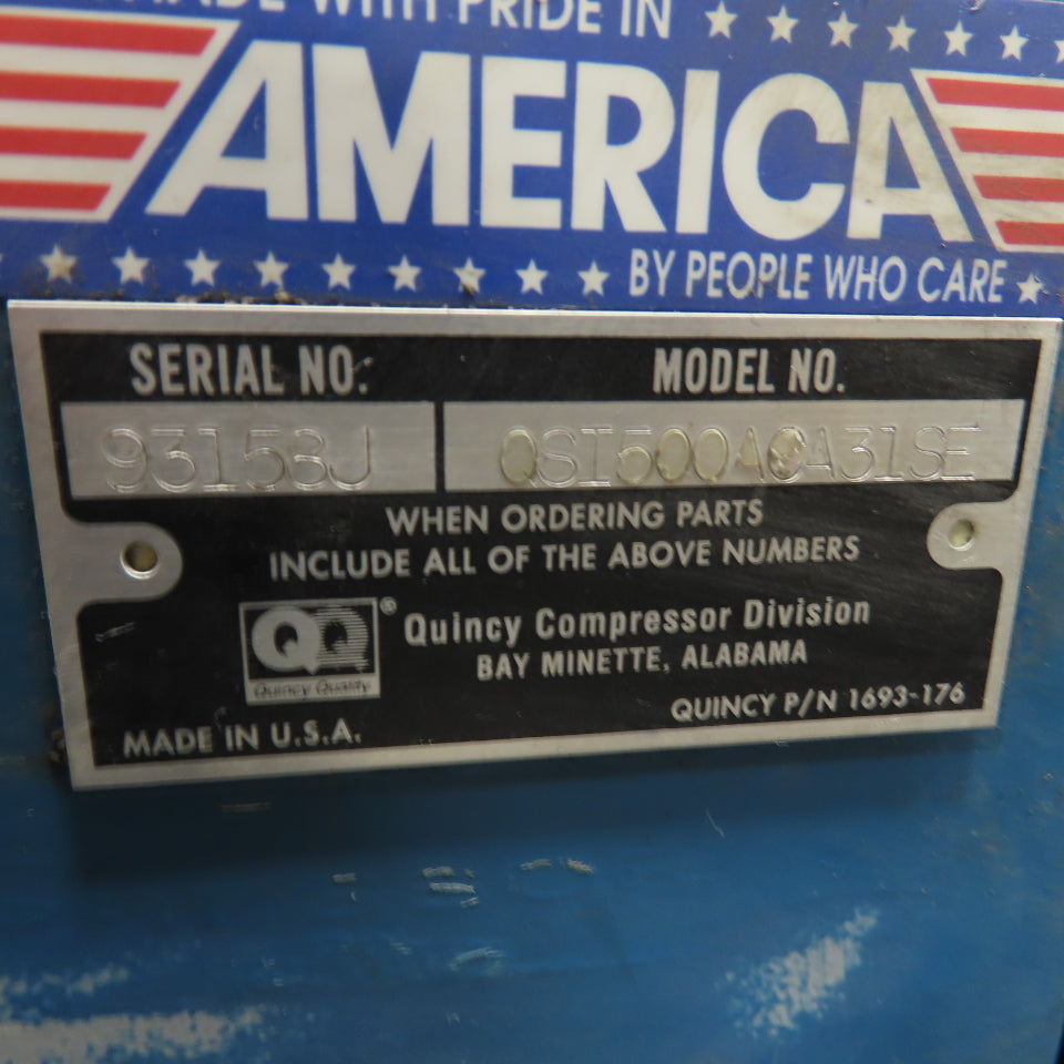 Quincy QSI-500 100HP Rotary Screw Air Compressor 3Ph 230/460V 500CFM ...