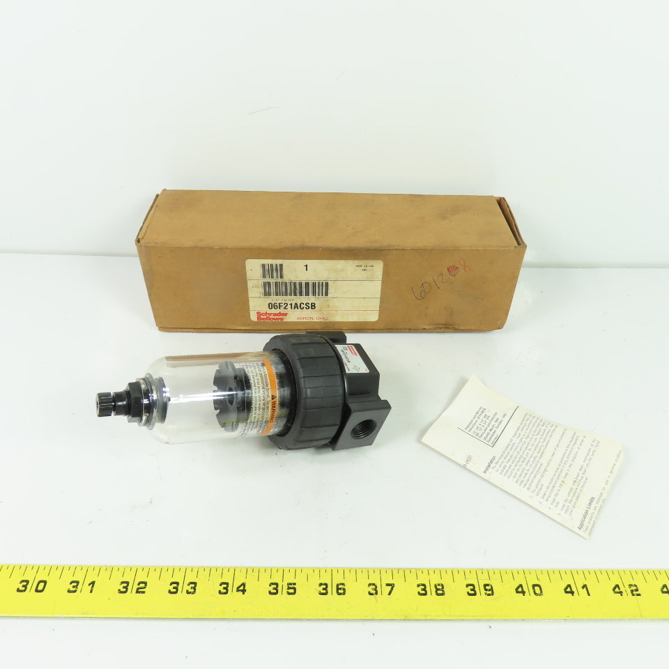 Schrader Bellows 06F21ACSB 3/8" NPT Pneumatic Air Filter 150 PSI NEW ...