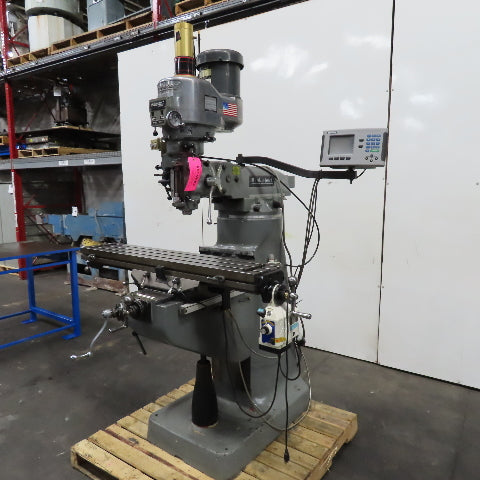 Bridgeport 9" x 48" Knee Milling Machine X-Y DRO Maxi Torque Power Dra ...