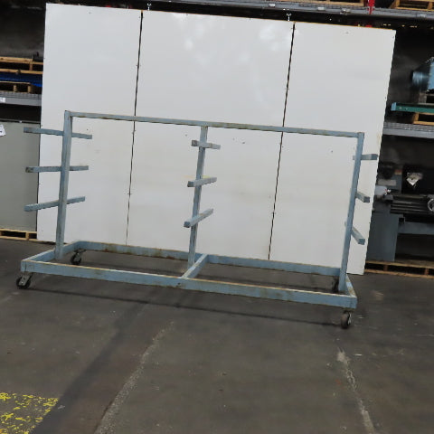 120" x 52" Rolling Two Sided Steel Extrusion Trim Pipe Bar Storage Rac ...