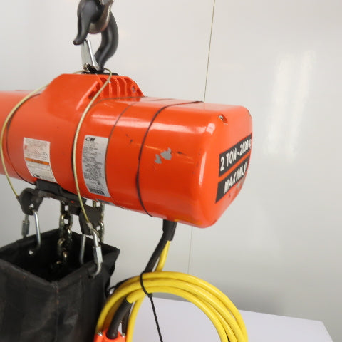 CM Lodestar Model RRS 2Ton 4000LB Electric Chain Hoist 20'Lift 16FPM 2 ...